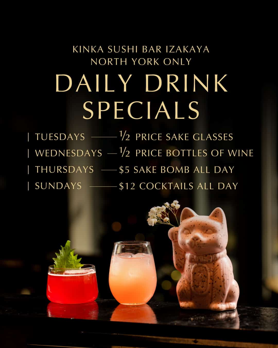 North York Daily Drink Specials | Kinka Sushi Bar Izakaya